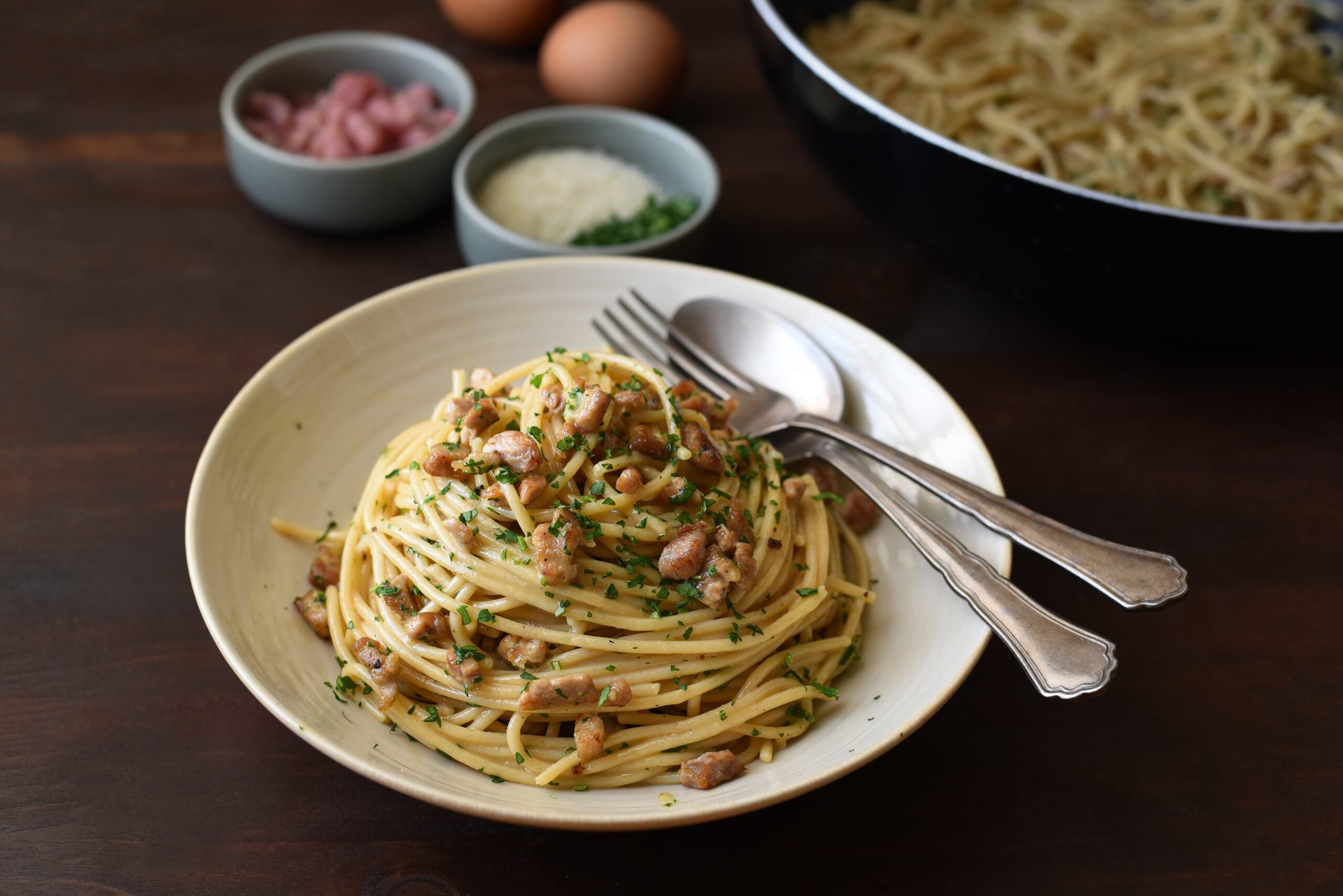 Συνταγή για Healthy Carbonara με Σπαγγέτι Ολικής Άλεσης | MISKO